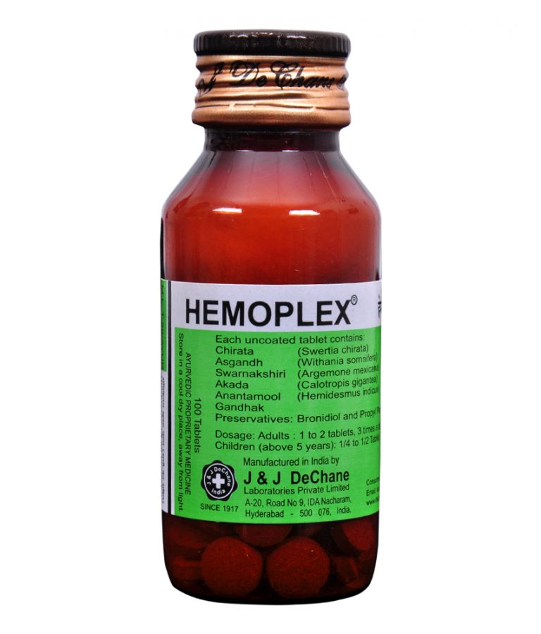 Hemoplex 100 Tabs – J & J DeChane Laboratories Pvt Ltd
